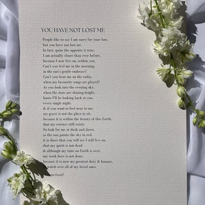 You Have Not Lost Me | A4 Poetry Print | Gift for Someone Who Has Lost ...