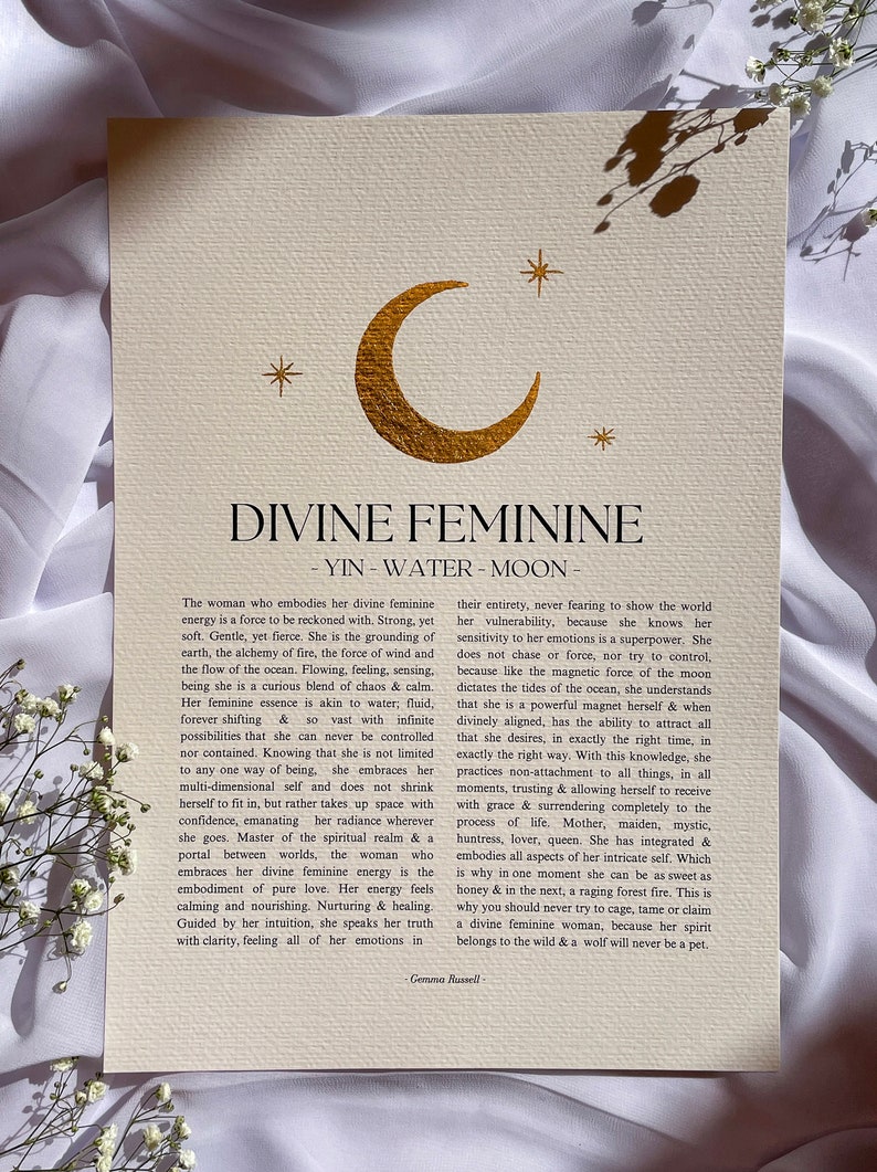 Divine Feminine A4 Poetry Print Wall Decor Affirmation Print - Etsy