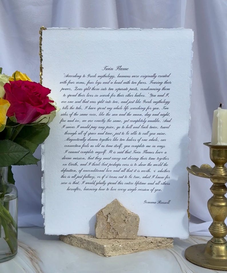 Twin Flame | Love Poem | A4 Poetry Print | Anniversary Gift - Etsy