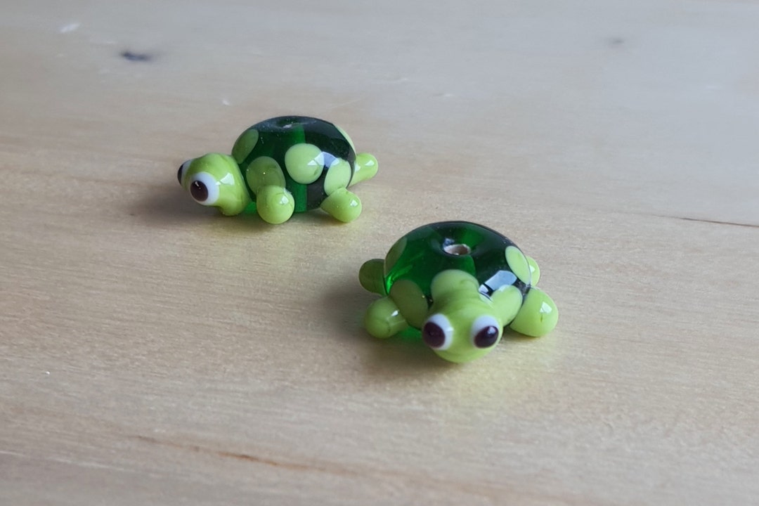 Glass Turtle Bead, Turtle Jewelry, Glass Tortoise, Lampwork Turtle, 2 ...