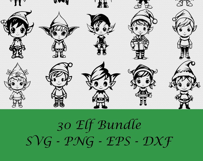 Elf Silhouette SVG, Svg, Dxf, Cricut, Silhouette Cut File, Instant ...