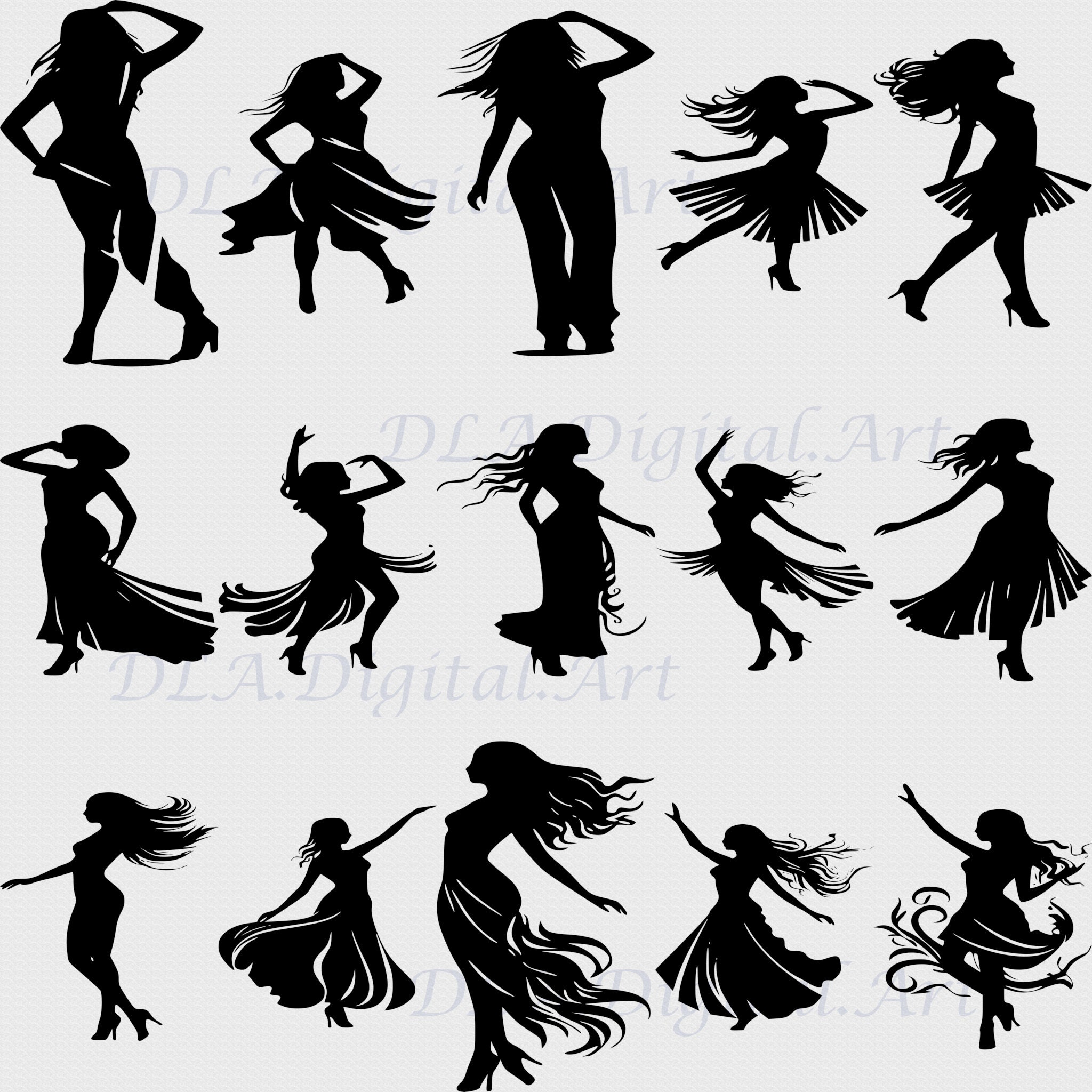 Dance Pose Silhouette Bundle, Dance SVG, Dance PNG, Dance DXF, Dance ...