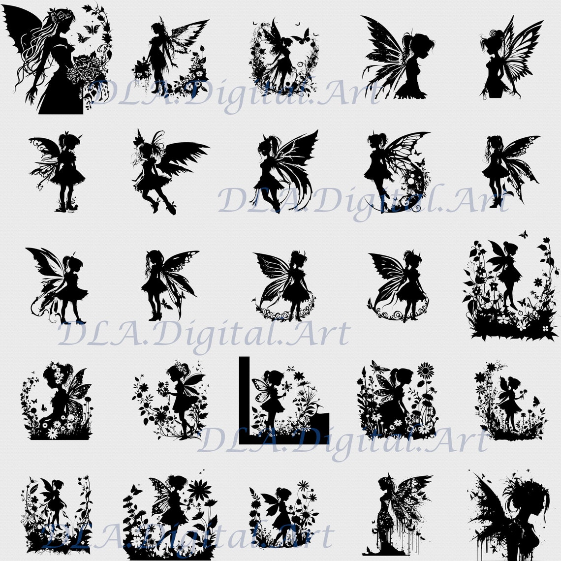 Fairy Silhouette Bundle, Fairy SVG, Fairy PNG, Fairy DXF, Fairy ...