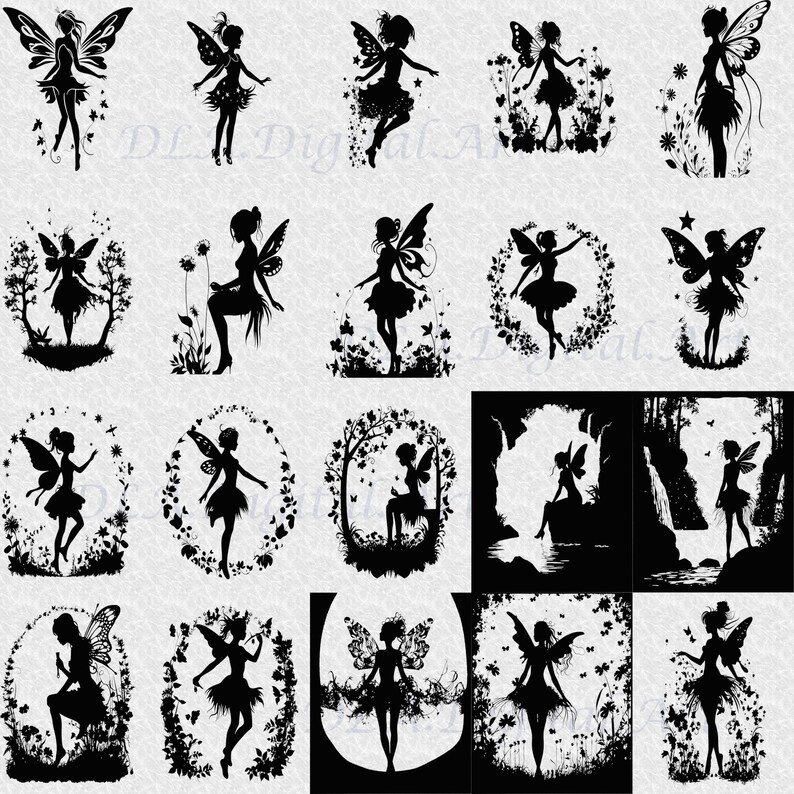 Fairy Silhouette Bundle Fairy SVG Fairy PNG Fairy DXF - Etsy