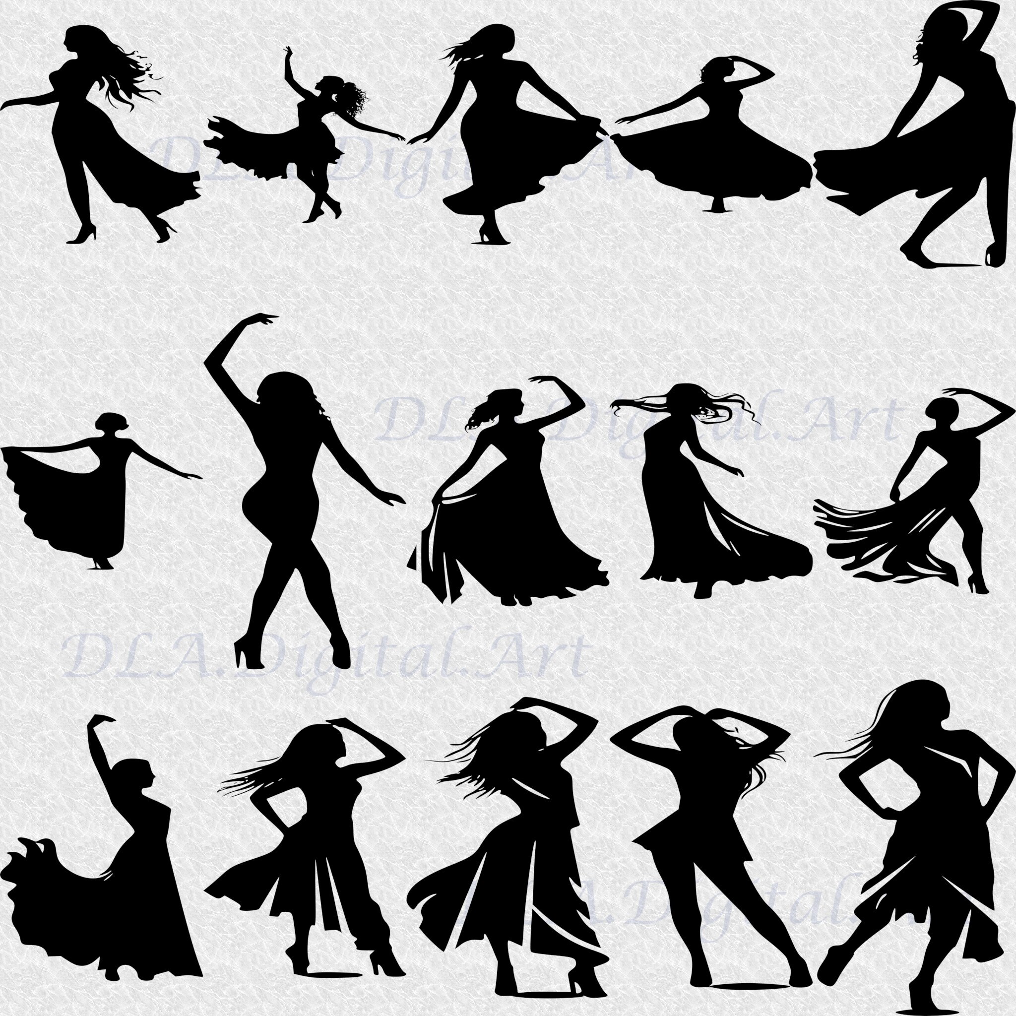 Dance Pose Silhouette Bundle, Dance SVG, Dance PNG, Dance DXF, Dance ...