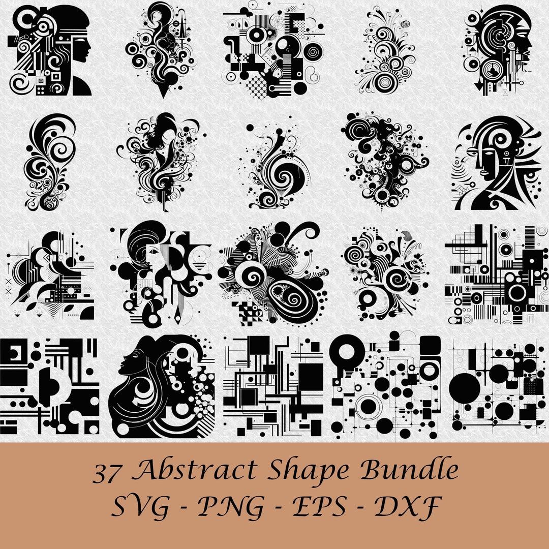 Abstract Shape Silhouette Bundle,abstract Shape Svg,abstract Shape Png ...