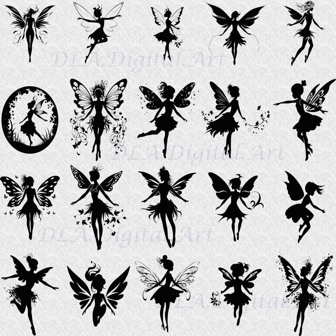 Fairy Silhouette Bundle, Fairy SVG, Fairy PNG, Fairy DXF, Fairy ...