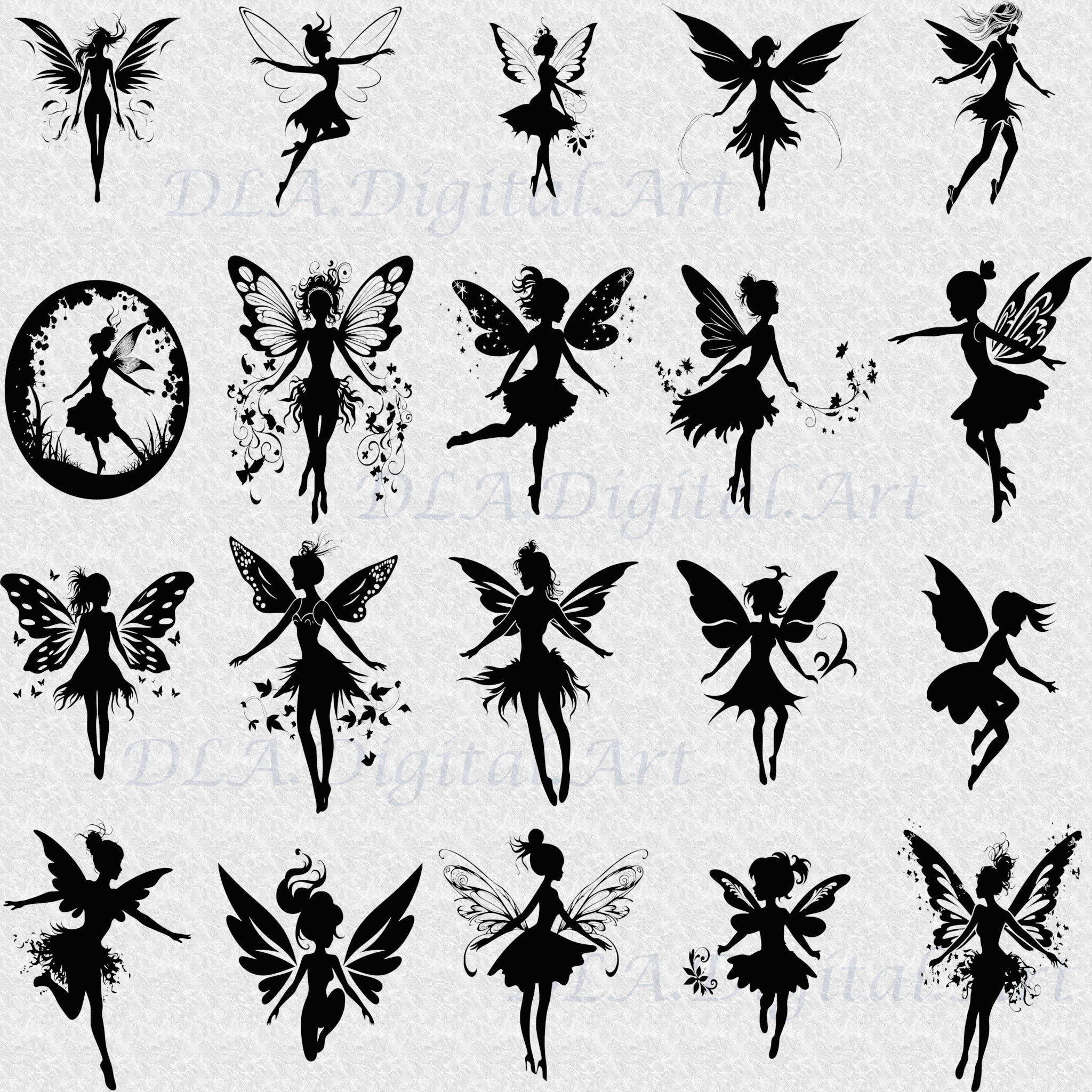 Fairy Silhouette Bundle, Fairy SVG, Fairy PNG, Fairy DXF, Fairy ...