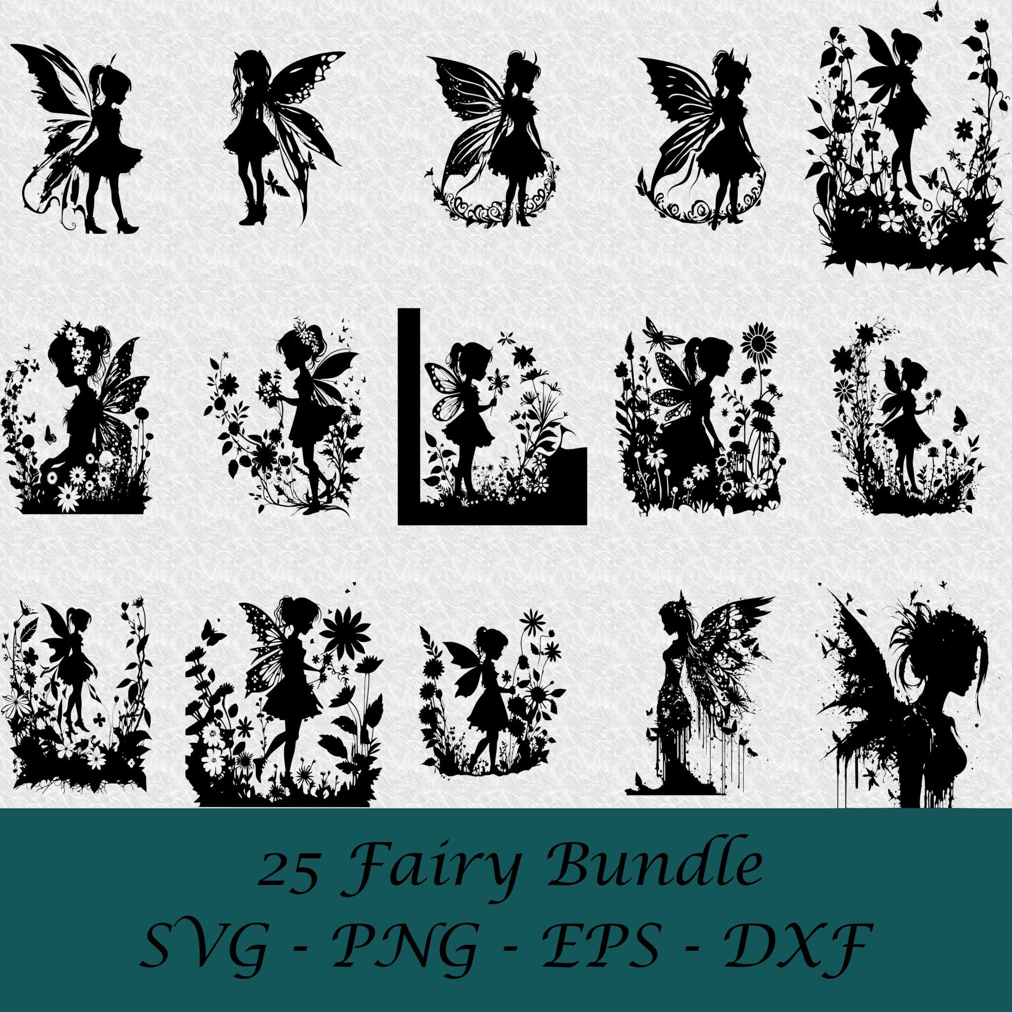 Fairy Silhouette Bundle Fairy SVG Fairy PNG Fairy DXF - Etsy