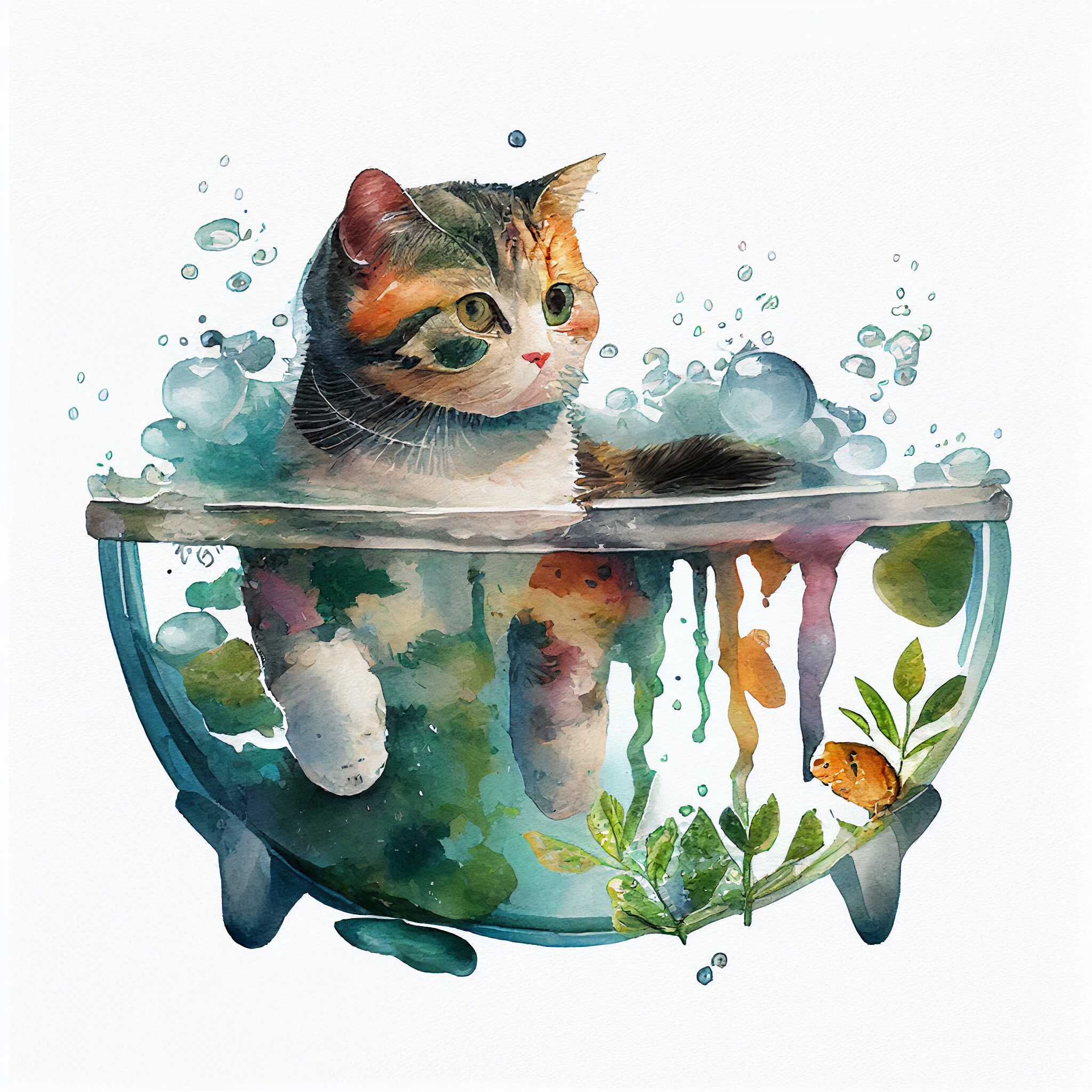 Cat in A Bathtub Clip Art, 24 High Quality Pngs, Transparent Background ...