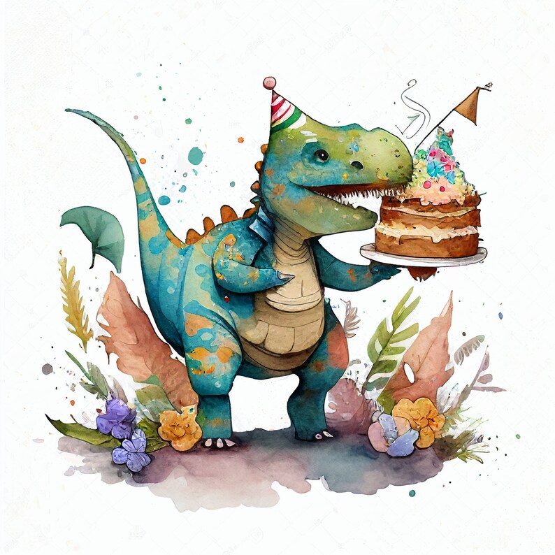 Birthday Dinosaurs Clip Art, 20 High Quality Pngs, Transparent ...