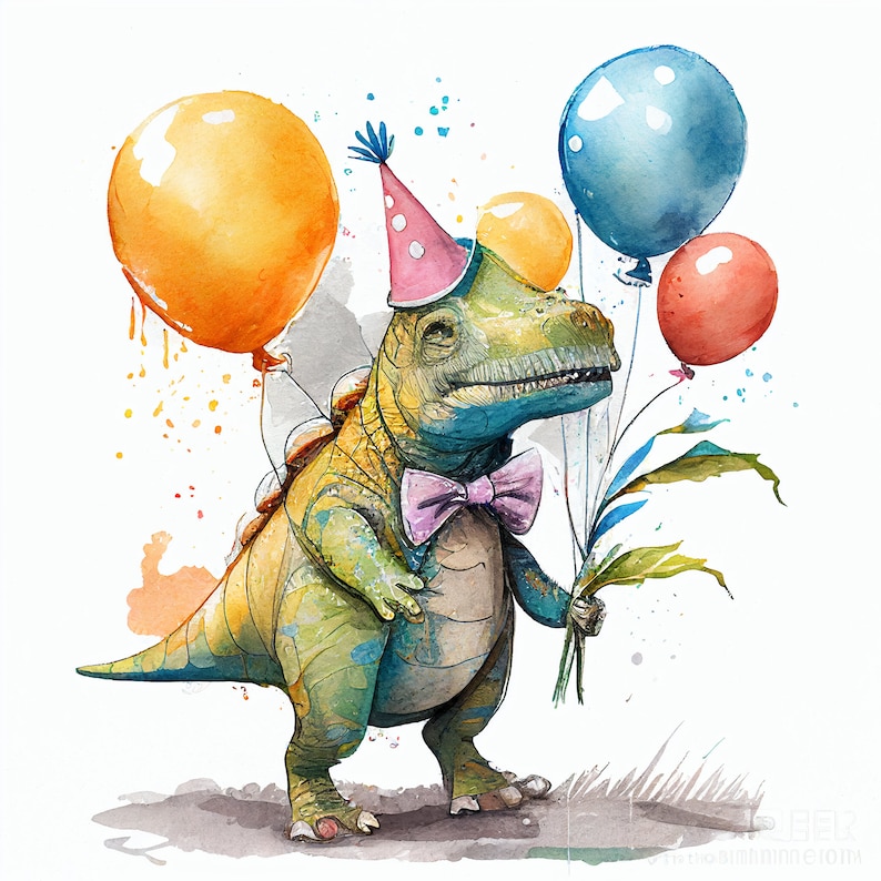 Birthday Dinosaurs Clip Art, 20 High Quality Pngs, Transparent ...