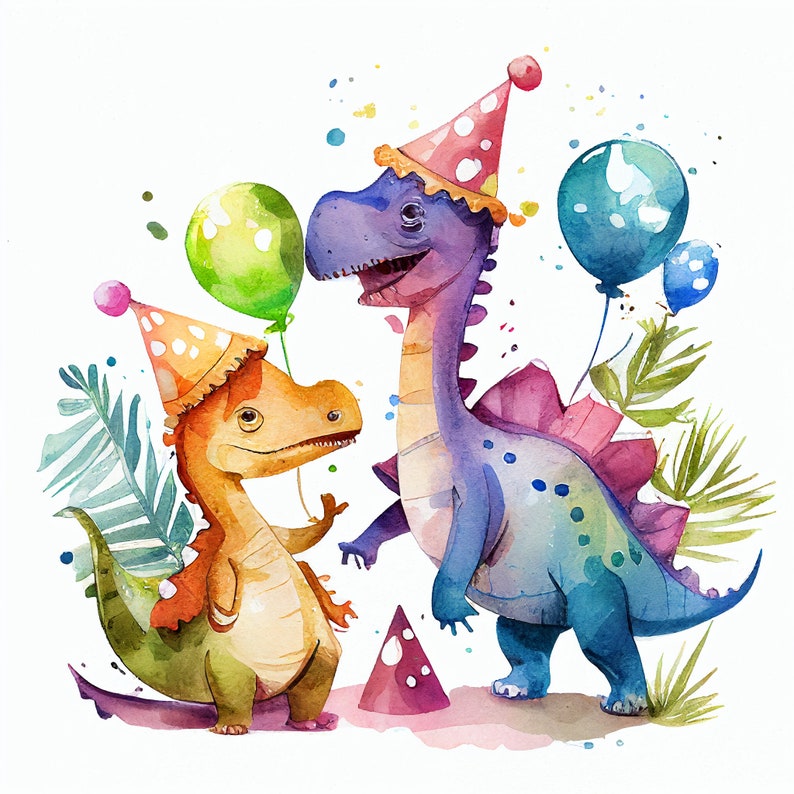 Birthday Dinosaurs Clip Art, 20 High Quality Pngs, Transparent ...