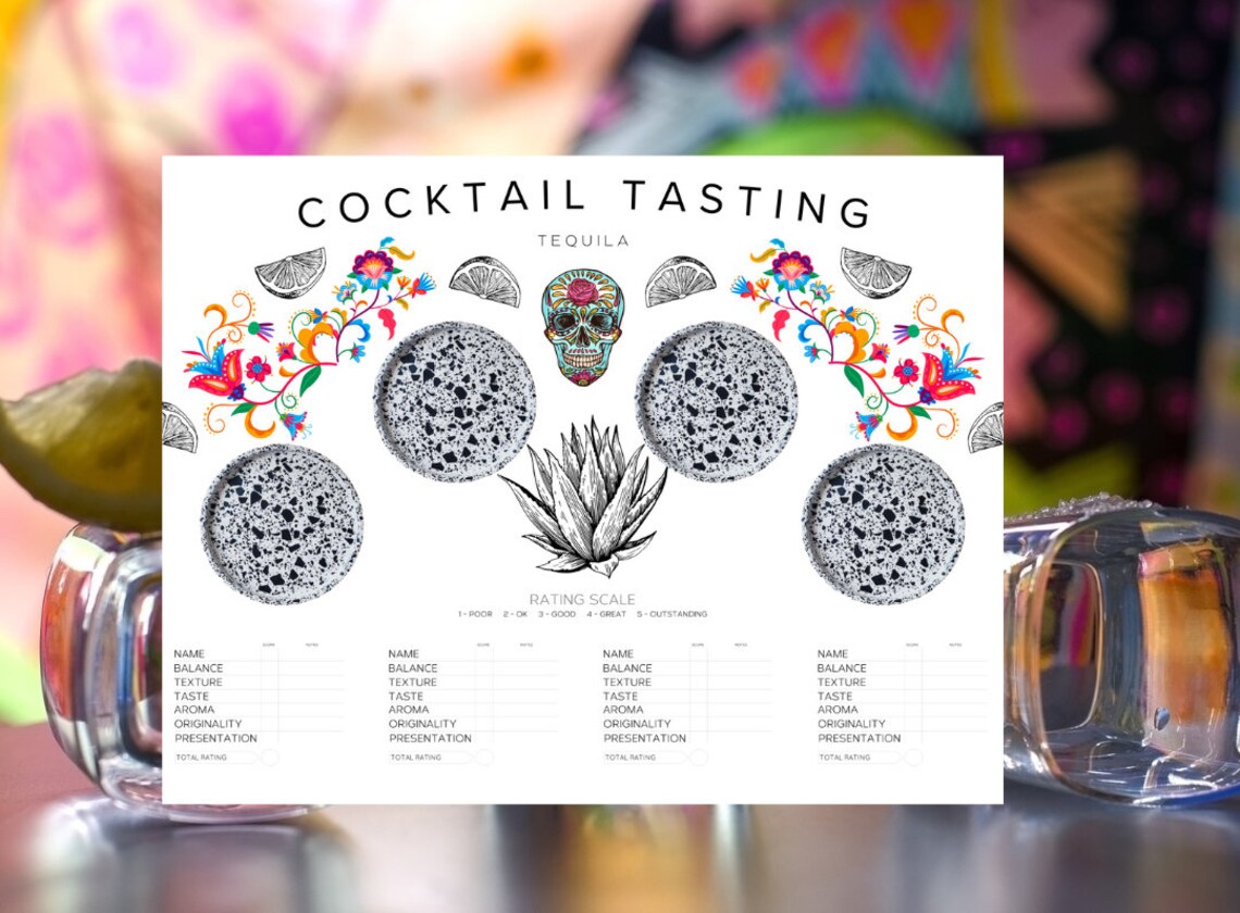 Cocktail Competition Tasting Score Card Printable, Cocktail Tasting ...