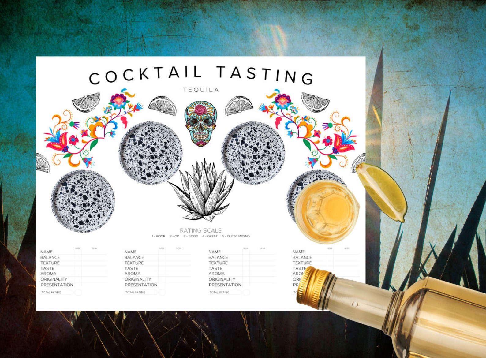 Cocktail Competition Tasting Score Card Printable, Cocktail Tasting ...