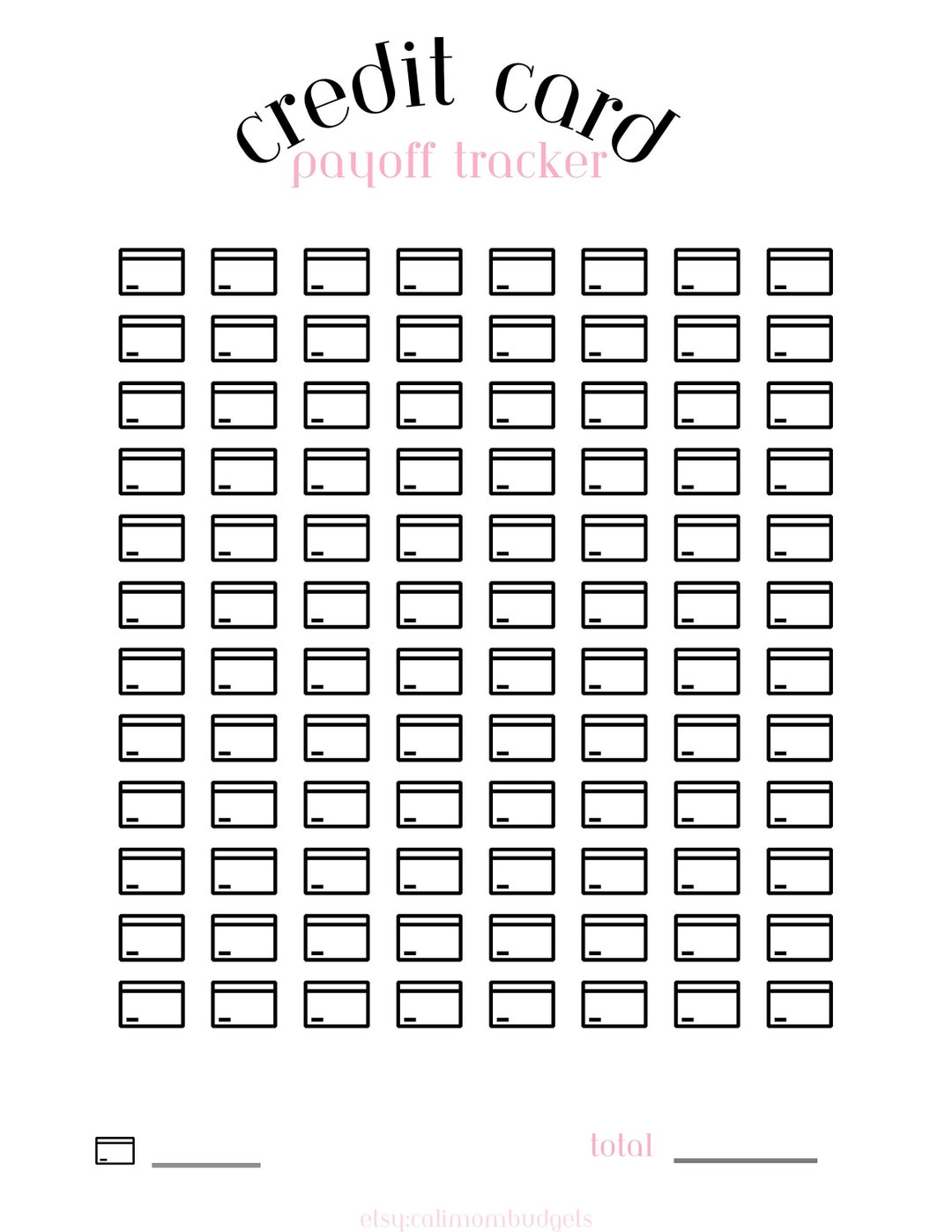 Credit Card Payoff Tracker, Digital Download - Etsy