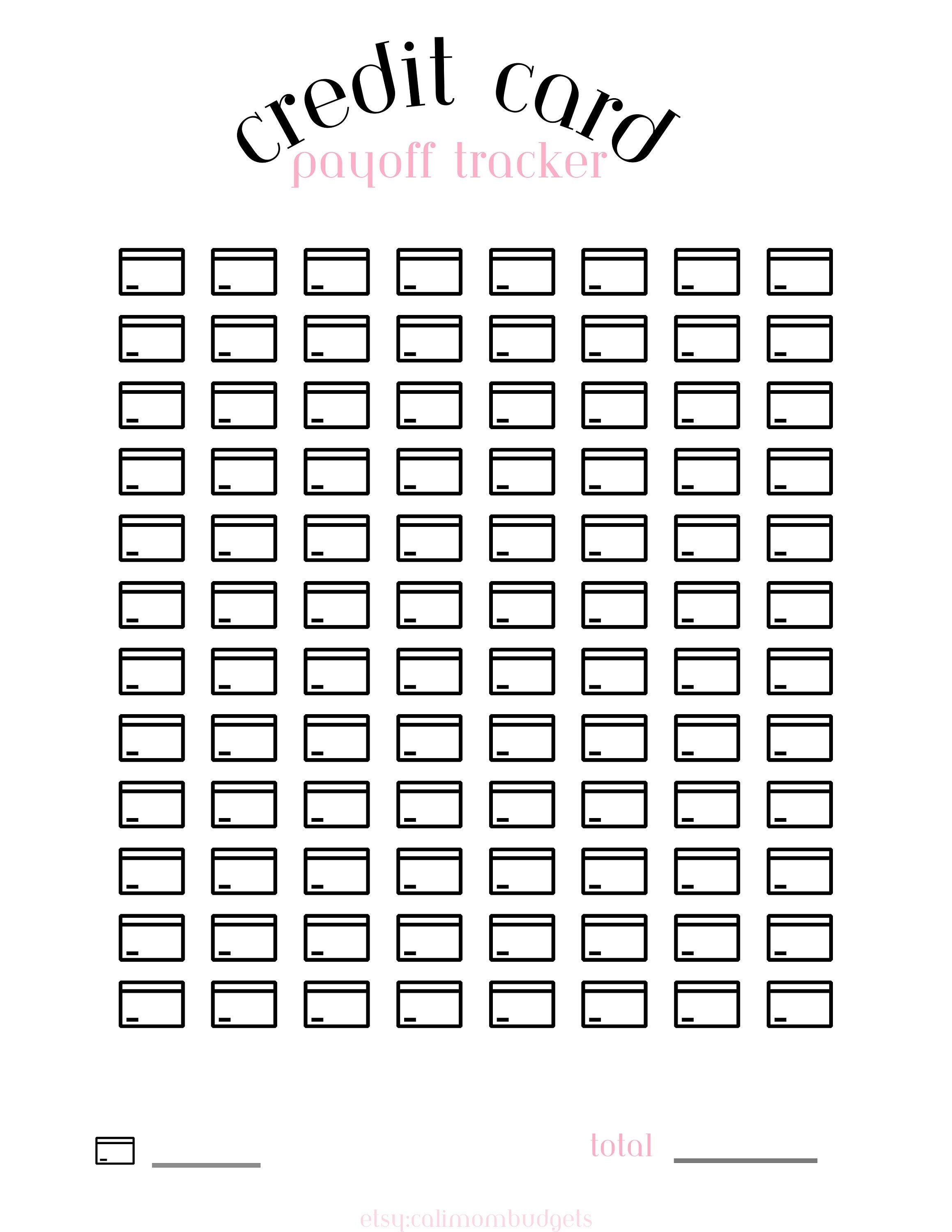 Credit Card Payoff Tracker, Digital Download - Etsy