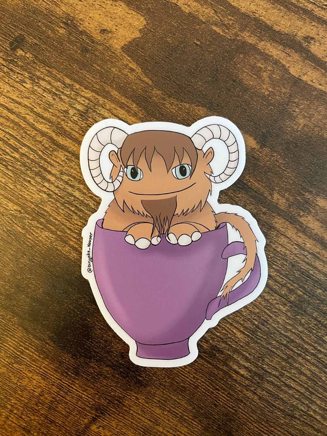 Fodda the Teacup Bantha Satin UV Finish Vinyl Sticker Cute Sticker ...