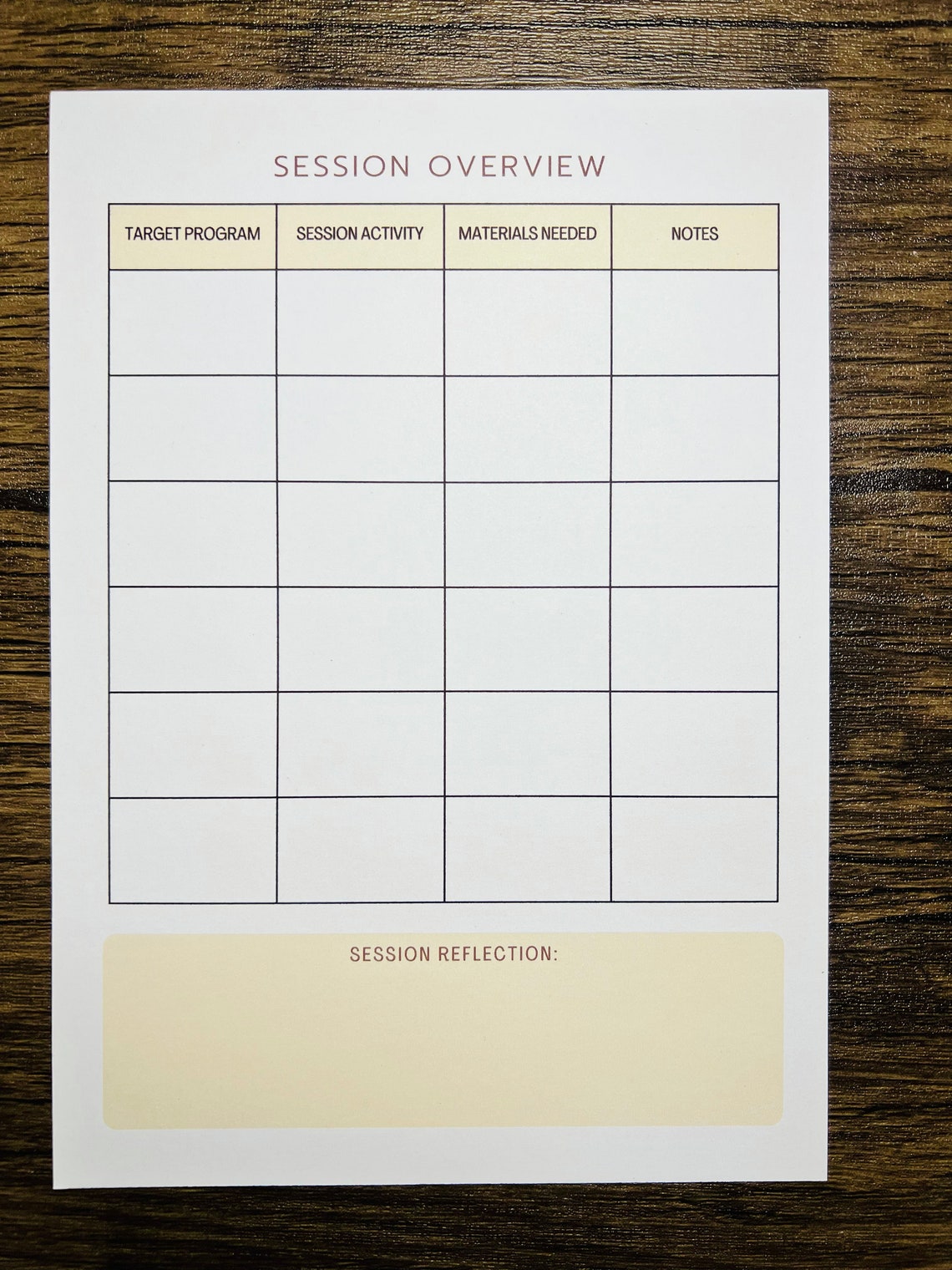 RBT Session Outline RBT Client Session Prep Behavior - Etsy