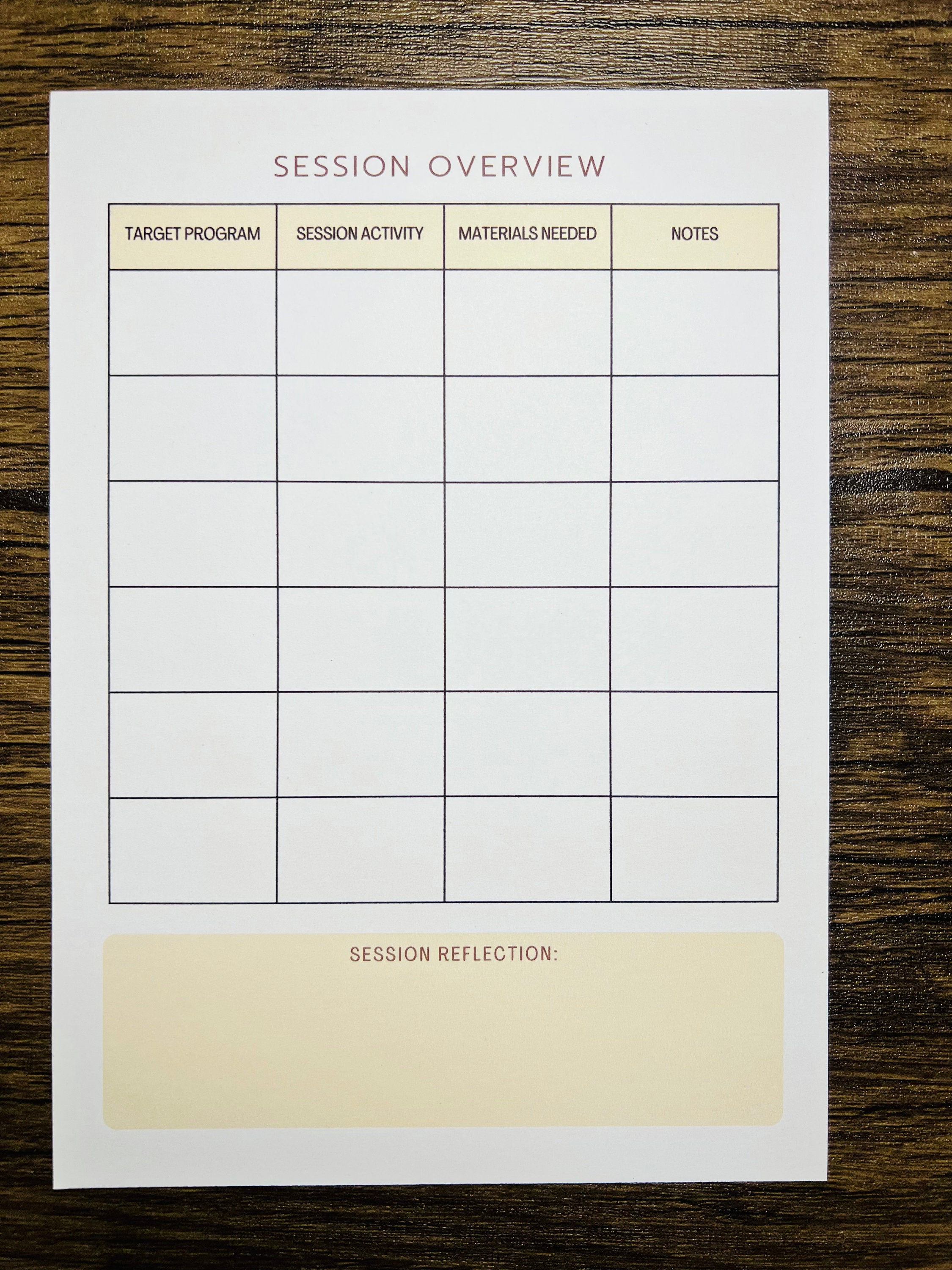 RBT Session Outline RBT Client Session Prep Behavior - Etsy