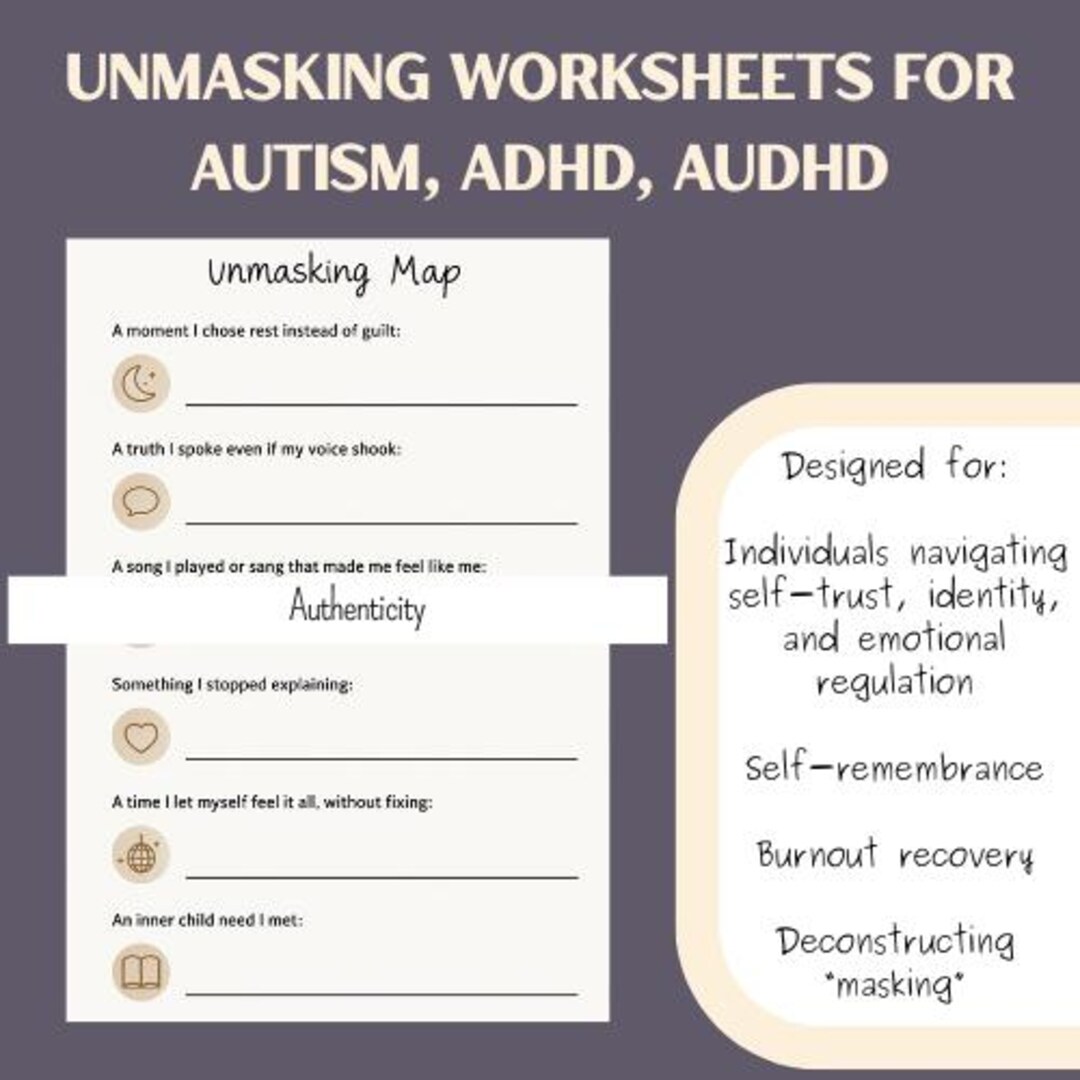 Neurodivergent Unmasking Worksheets for Autism, ADHD, Audhd | Printable ...