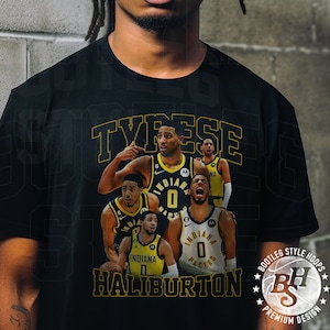 Tyrese Haliburton Shirt for Men Women Vintage Basketball Shirt Bootleg ...