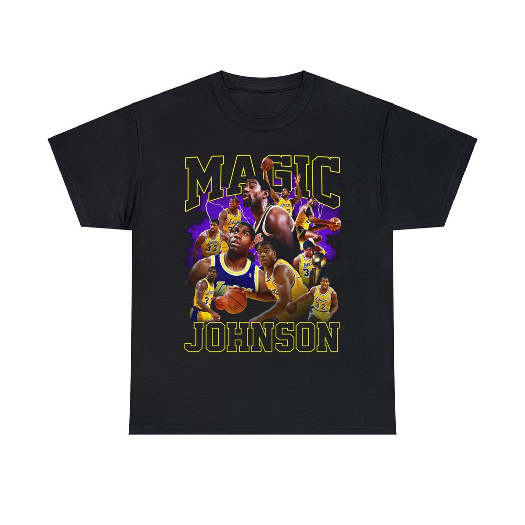 Magic Johnson Vintage Basketball T-shirt 90s Bootleg Shirt - Etsy