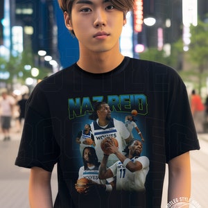 Naz Reid Shirt for Men Women Vintage Basketball Shirt Bootleg T-shirt ...