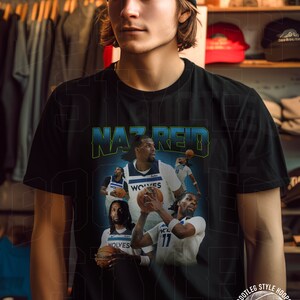 Naz Reid Shirt for Men Women Vintage Basketball Shirt Bootleg T-shirt ...