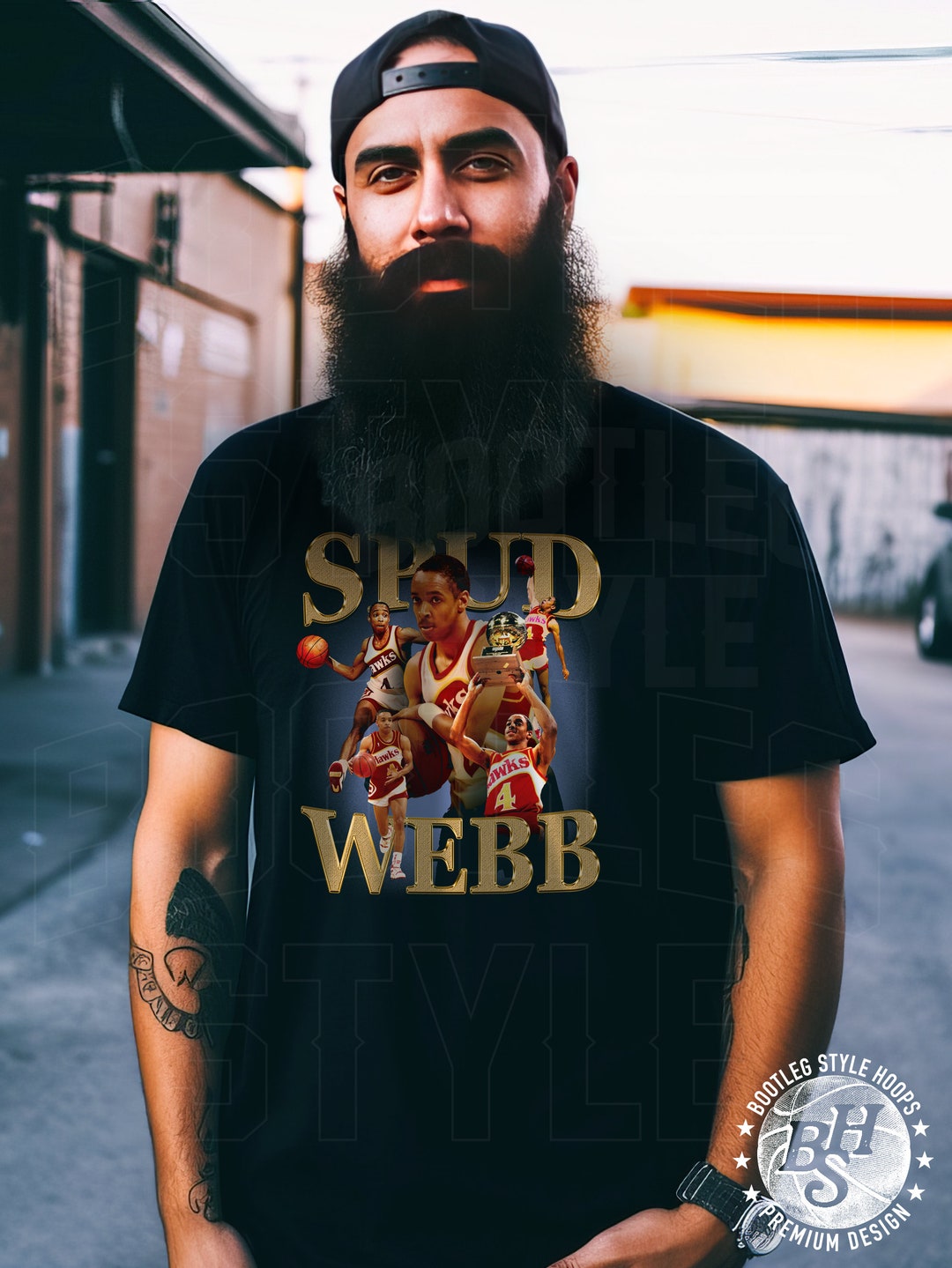 Spud Webb 90s Bootleg Shirt Spud Webb Vintage Basketball T-shirt Gift ...