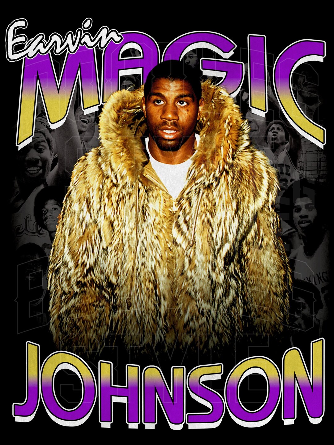 Magic Johnson Shirt for Men Women Vintage Basketball Shirt Bootleg T ...