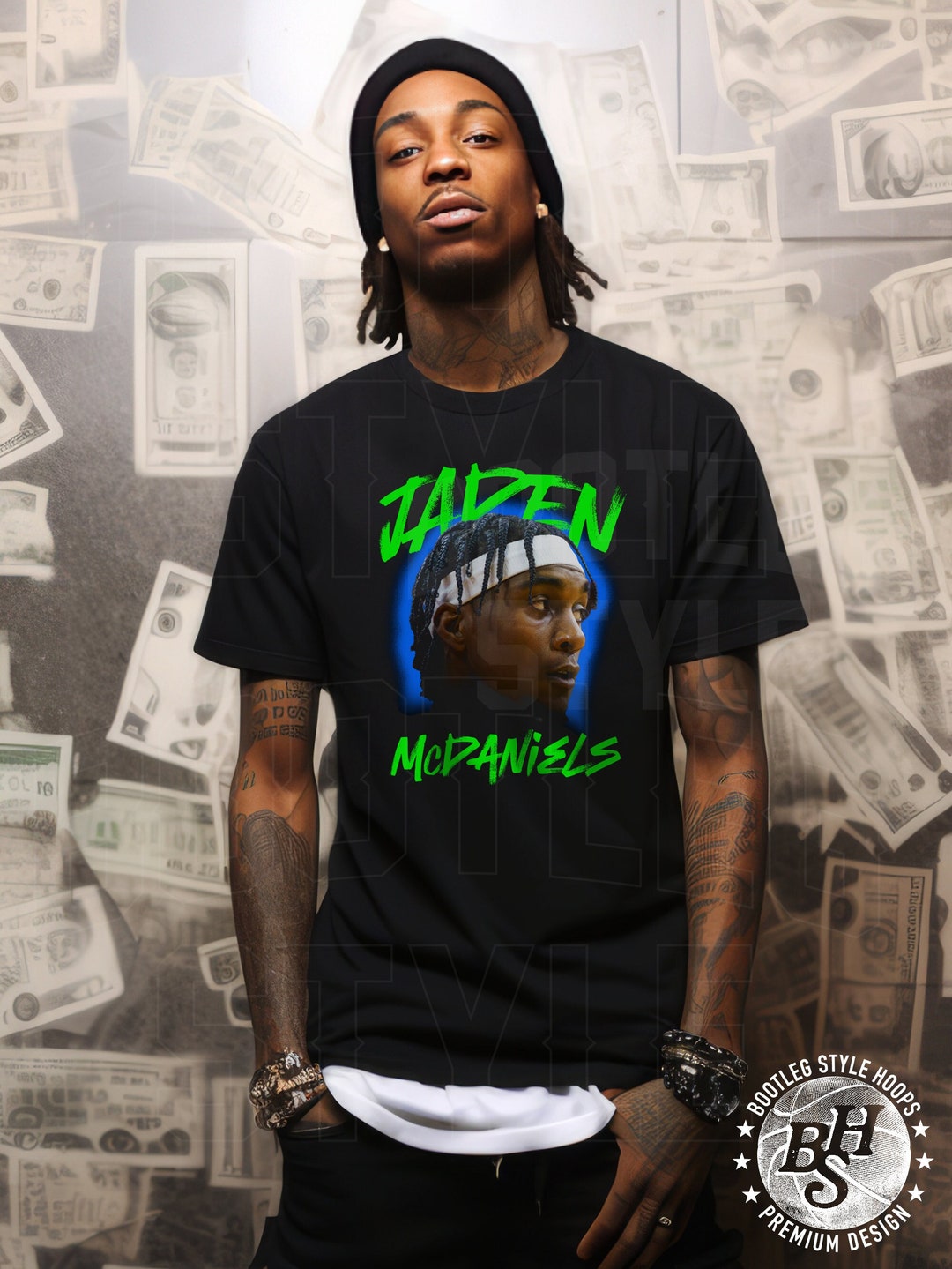 Jaden Mcdaniels Big Head Shirt for Minnesota Basketball Fan Vintage ...