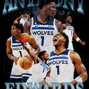 Anthony Edwards 90s Bootleg Shirt Anthony Edwards Vintage Basketball ...