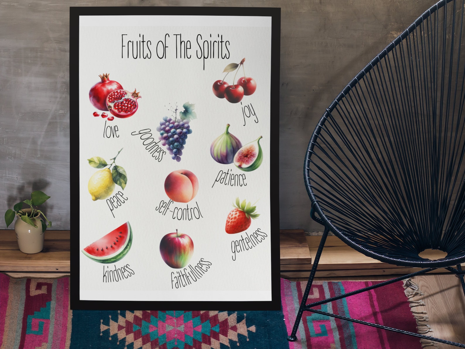 Fruits of the Spirit Christian Wall Art, Scripture Wall Art, Christian ...