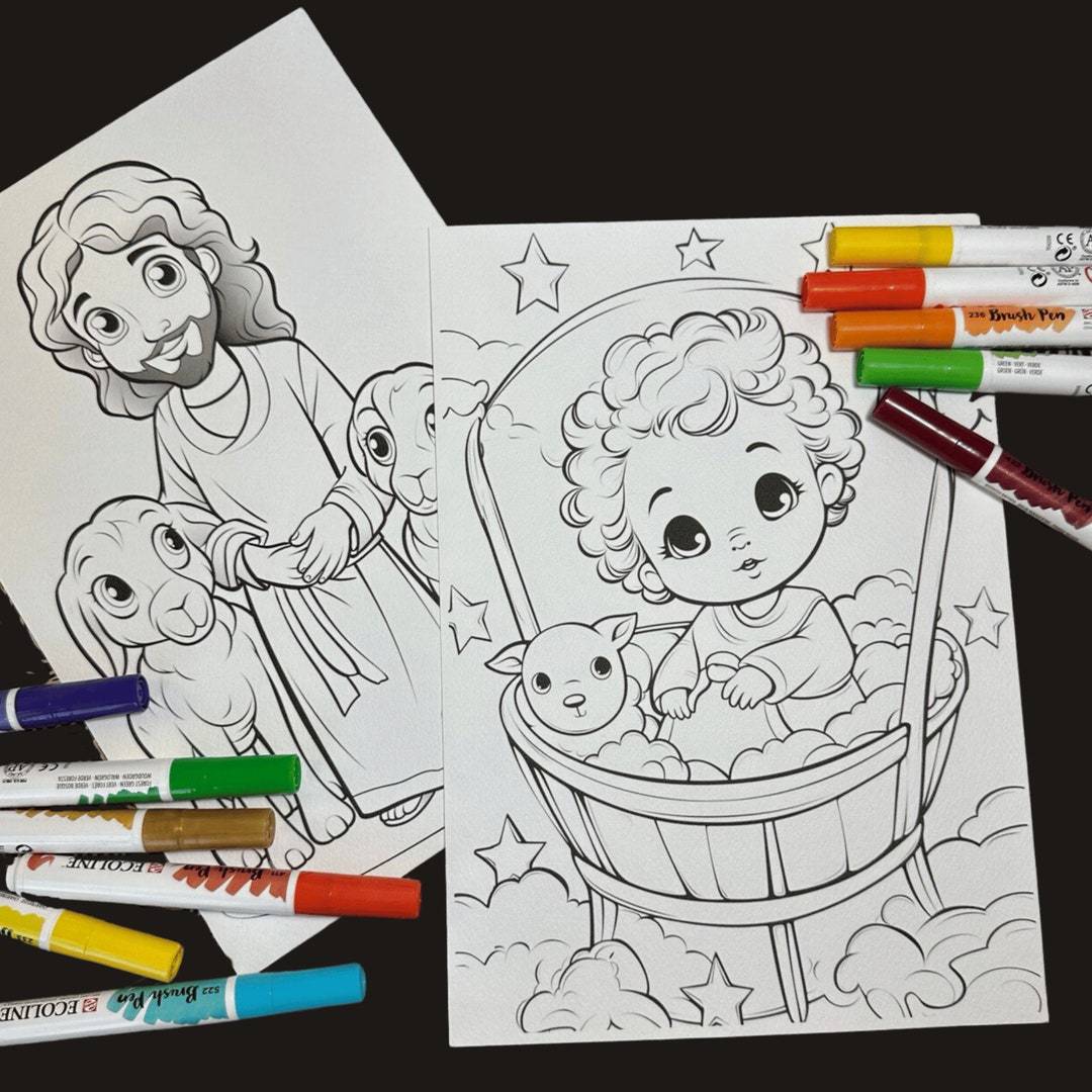 Christian Coloring Book Coloring Page Christmas Printable - Etsy