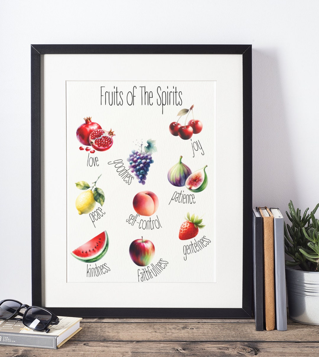 Fruits of the Spirit Christian Wall Art, Scripture Wall Art, Christian ...