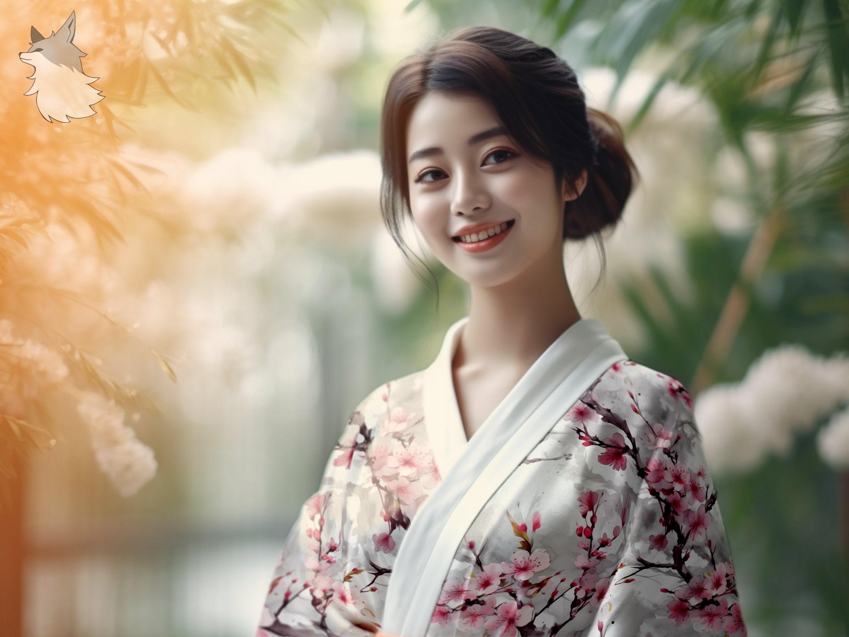 Kimono Robe Pink Sakura Flower Ladies Dress Traditional Style Japanese ...