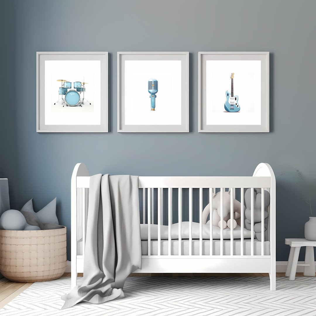 Nursery Decor Musical Instruments, Set of 3 Prints, PRINTABLE Wall Art ...