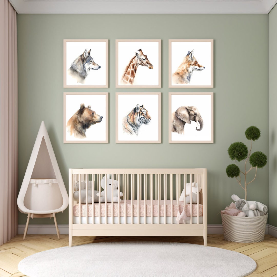 Animal Portraits Nursery Decor: Set of 12 Prints (digital Download) - Etsy