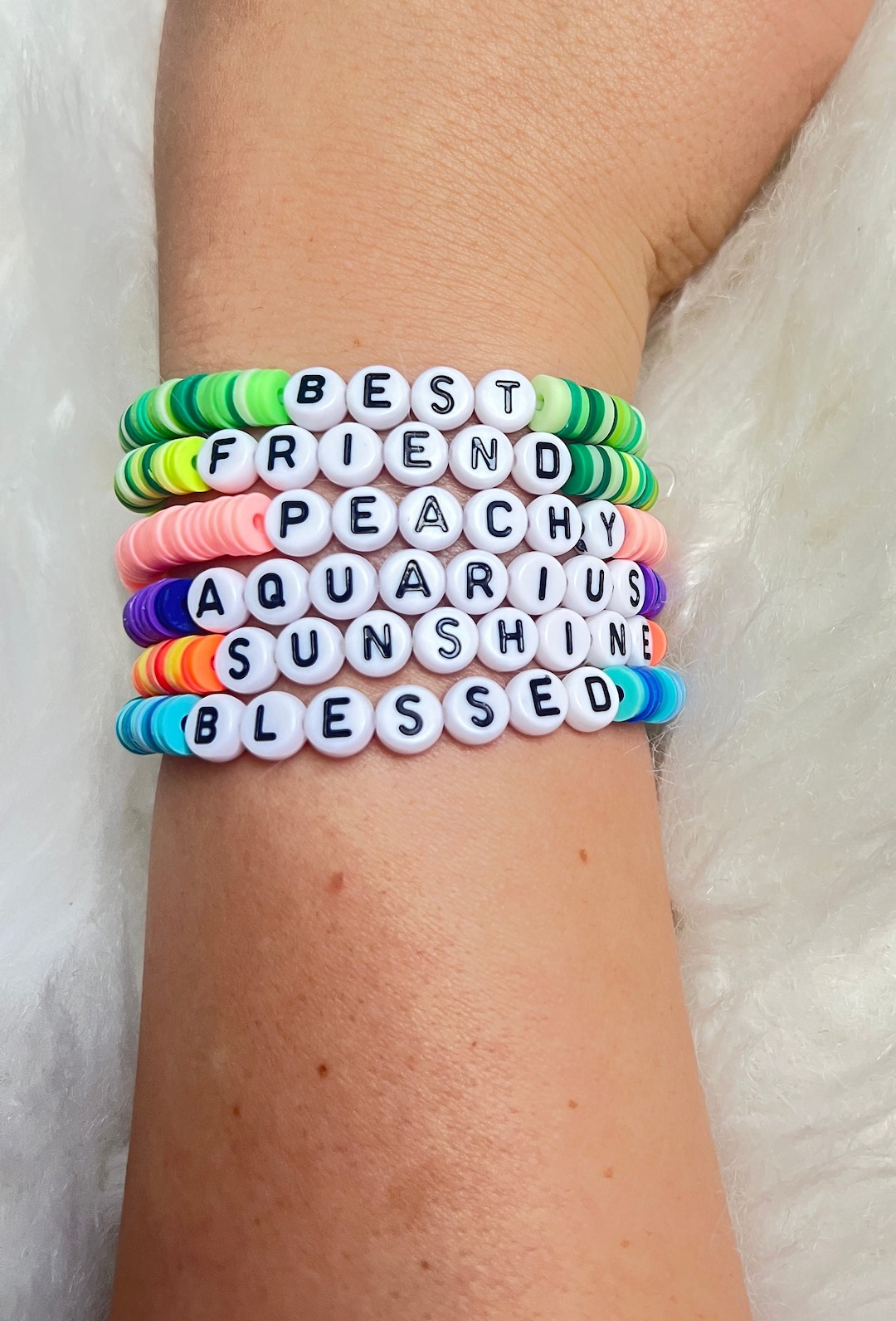 Customizable Friendship Bracelets Made of Clay Beads. - Etsy