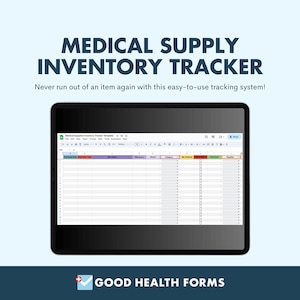 Medical Supply Inventory Tracker Digital Template Google Sheets - Etsy