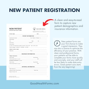 New Patient Registration Form Template for Health Care Office Printable ...