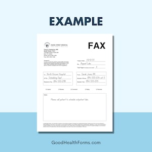 Medical Fax Cover Sheet for Health Care Office Printable Digital ...