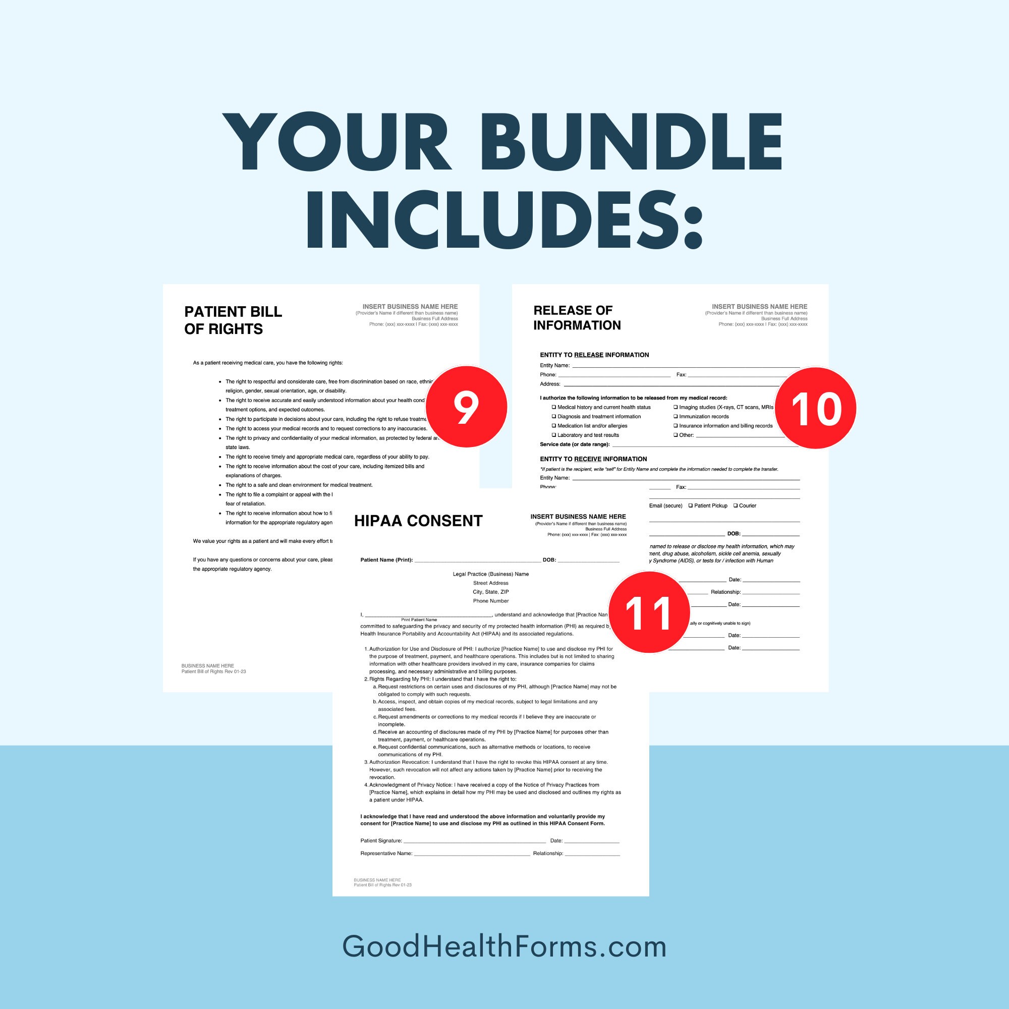 New Patient Intake Forms Bundle: Healthcare Practice Templates (digital ...