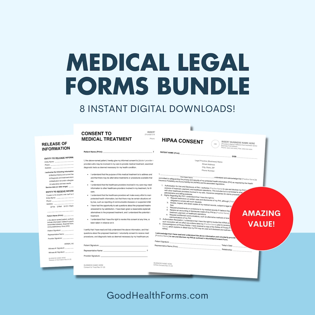 Legal Forms Medical Office HIPAA Consent Release of Information Consent ...