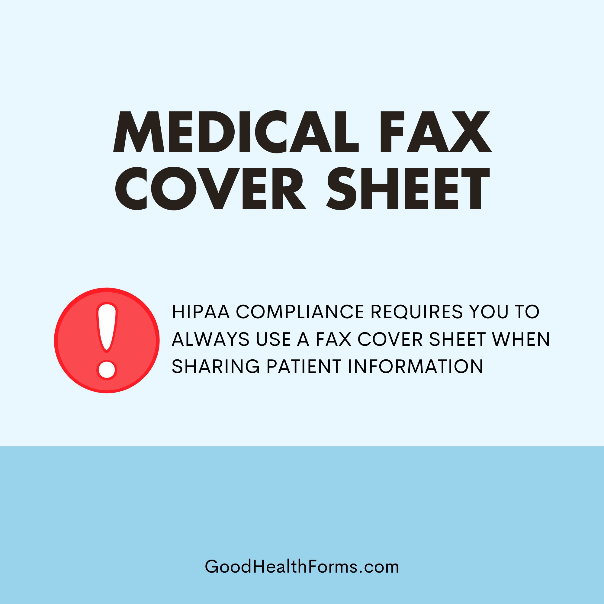 Medical Fax Cover Sheet for Health Care Office Printable Digital ...