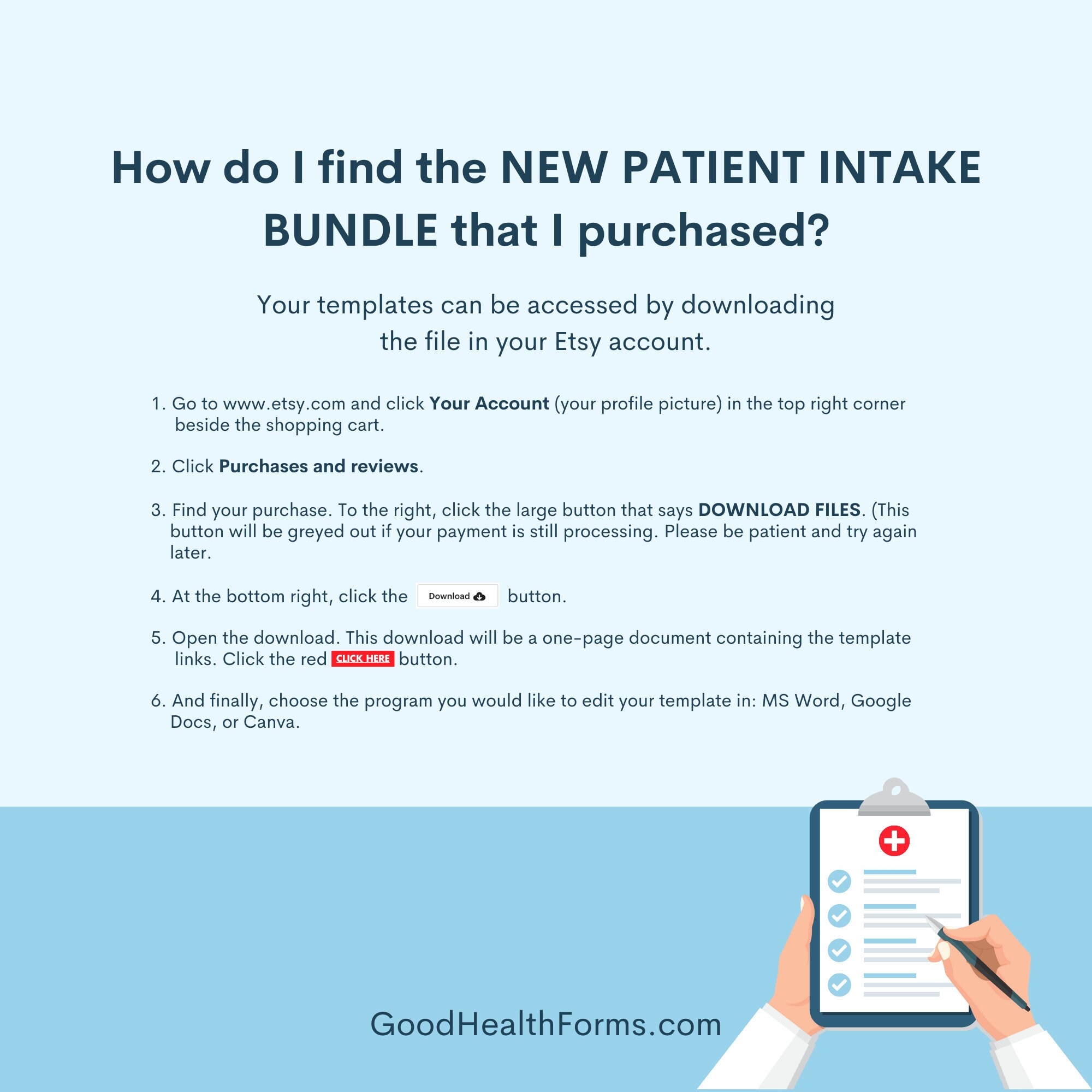 New Patient Intake Forms Bundle: Healthcare Practice Templates (digital ...