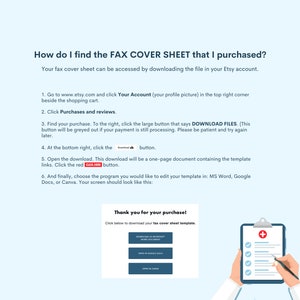 Medical Fax Cover Sheet for Health Care Office Printable Digital ...