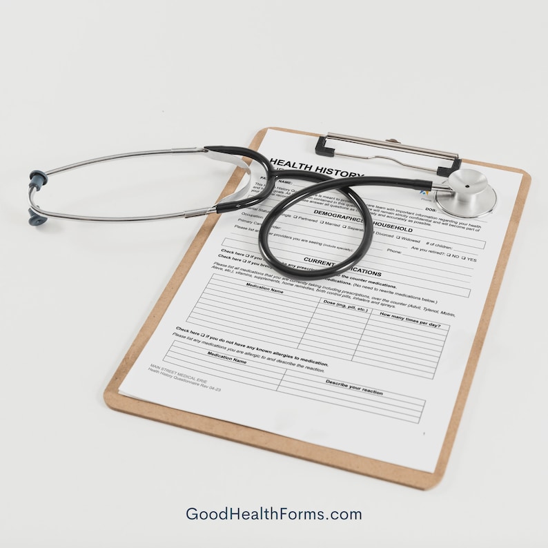 Patient Health History Template, Medical Office Form (digital Download ...