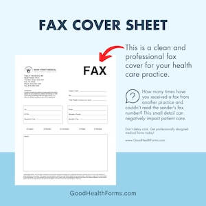 Medical Fax Cover Sheet for Health Care Office Printable Digital ...